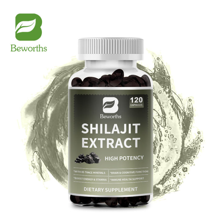 BEWORTHS Pure Himalayan Shilajit Extract Capsules With 85 Trace Minerals for Boost Energy ...