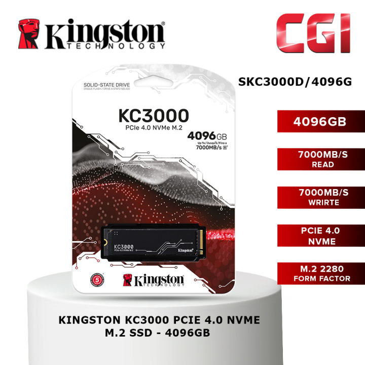 Kingston KC3000 4096G M.2 2280 PCIe 4.0 NVMe SSD (SKC3000D/4096G) | Lazada