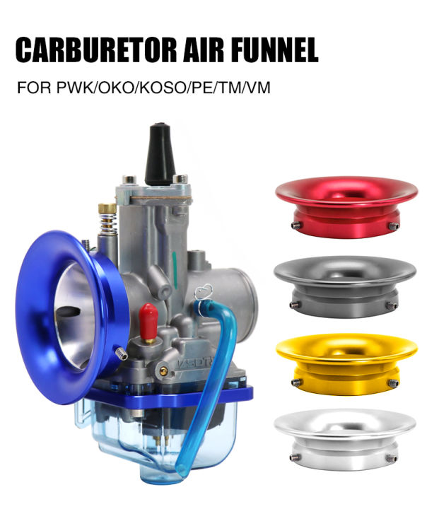 50/55mm CNC Carburetor Velocity Stacks Air Filter Cup Funnel Trumpet ...
