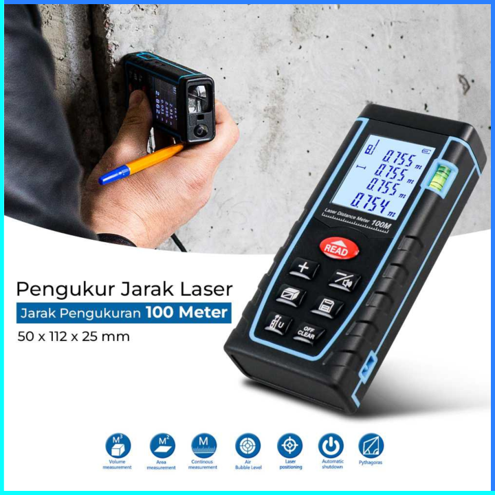 COD Pengukur Jarak Laser 100 Meter SW T / laser pengukur jarak jauh 100 ...