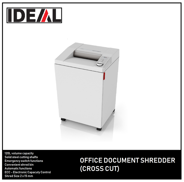IDEAL 3104 CC Office Paper Shredder 2 x 15mm Cross Cut - German Quality | Lazada PH