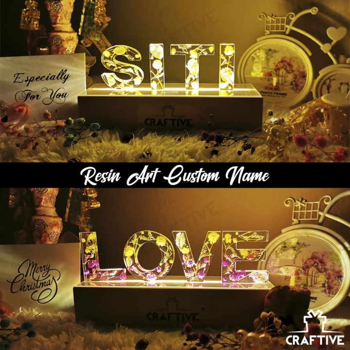 🔥READY STOCK🔥 CUSTOMIZE Resin Name Lamp | Lampu Nama | Lazada