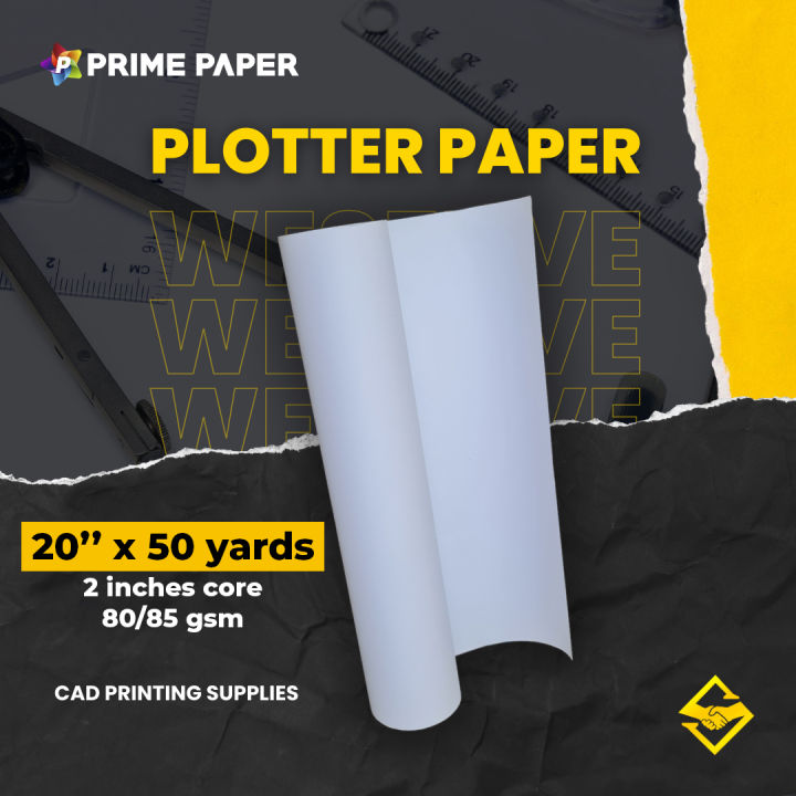 Plotter paper 20 inches x 50 Yards - Cad Plotter Roll - 2 inches core ...