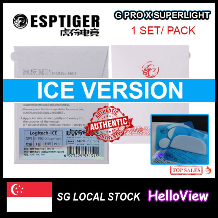 Esports Tiger Ice skates gaming mouse PTFE feet for Logitech G Pro X ...