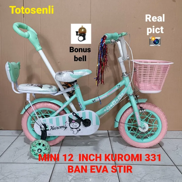 sepeda anak mini 12 inch ban eva kuromi stir 331 sepeda anak perempuan ...