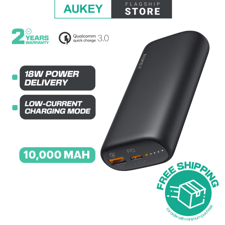 ♝Aukey PB-Y36 10K Sprint Go Mini 18W PD Power Bank (10000mAh)♚ | Lazada