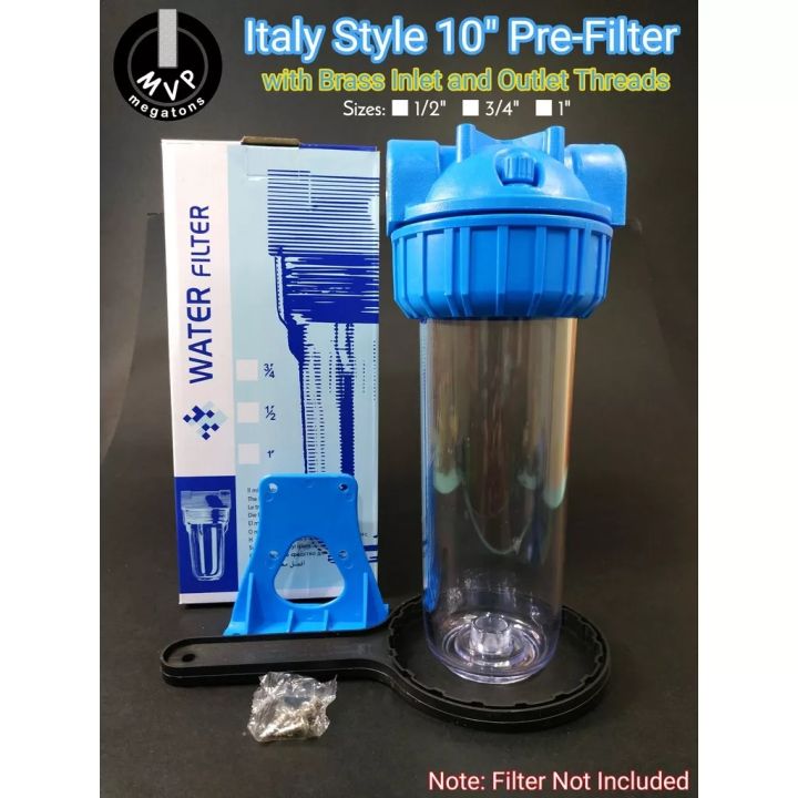 Pre Water Filter ITALY STYLE 10 Inches Single Stage Universal Housing ...