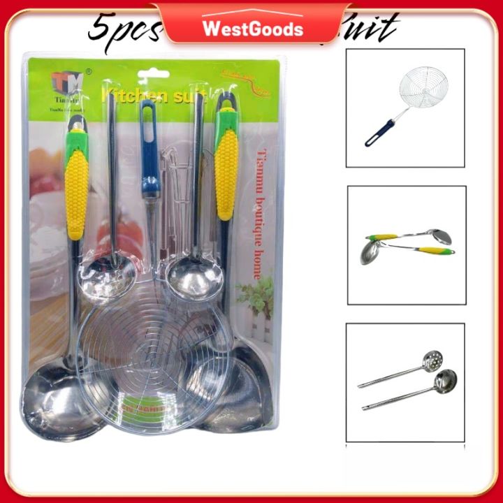 5pcs Multi-functional Kitchen Tool Set Stainless Steel Cooking Set ...