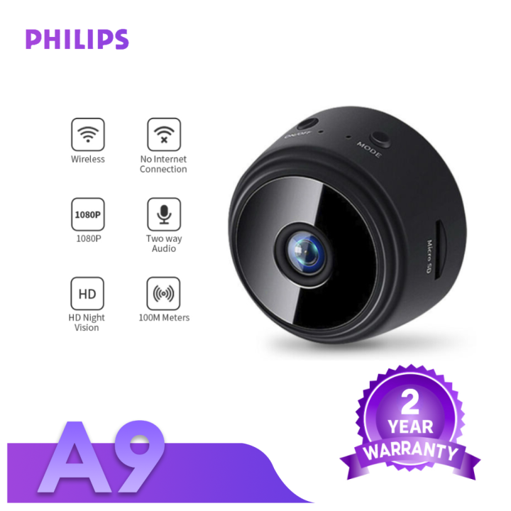 PHILIPS 1080P HD Mini Portable CCTV Camera Wireless Home Surveillance ...
