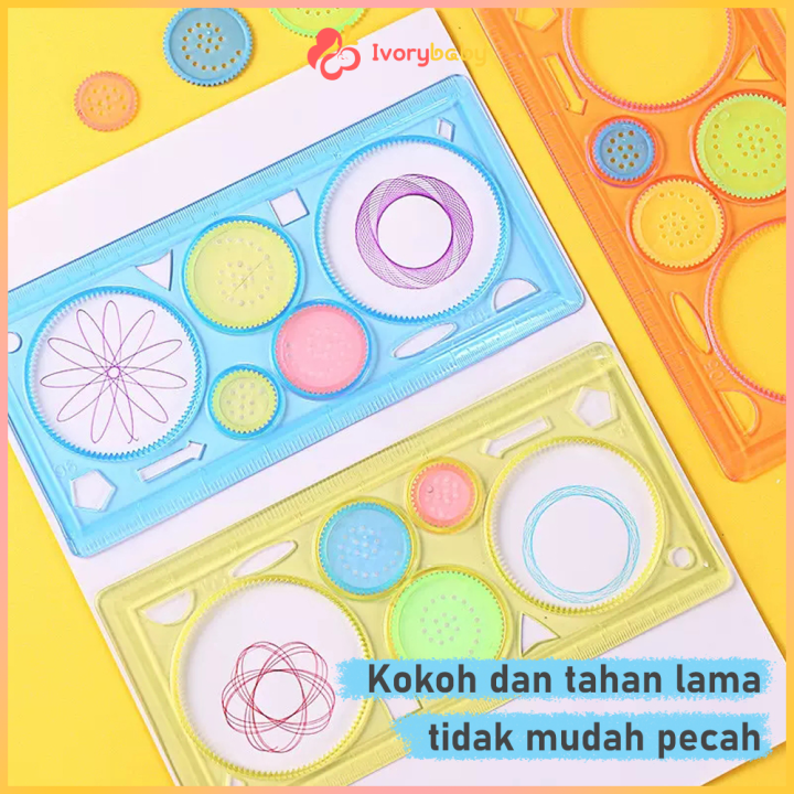 Ivorybaby Penggaris Rotary/Garisan Rotary Pattern Bunga/Spirograph ...