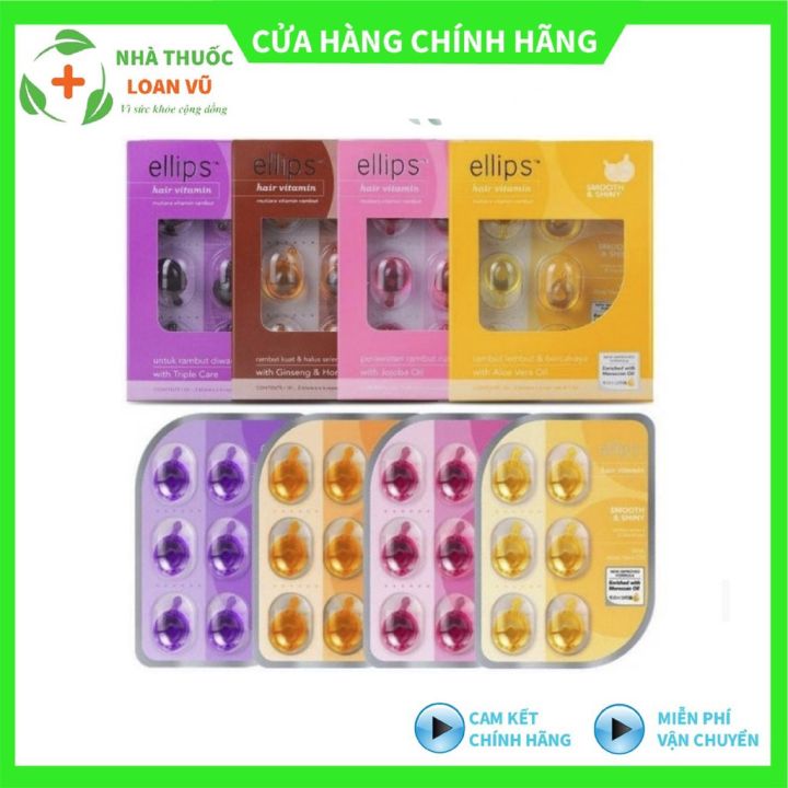 Viên dưỡng tóc Ellips - Serum chăm sóc, phục hồi tóc óng mượt với thành ...