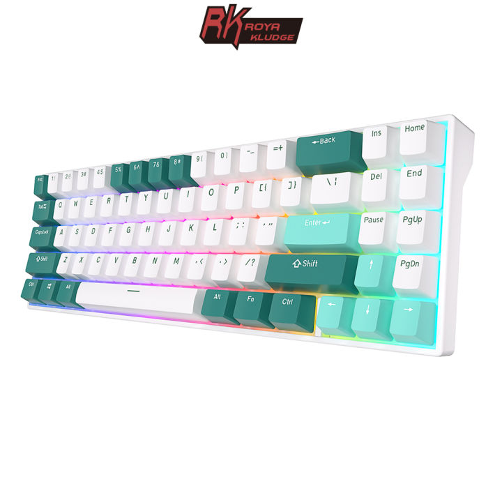 RK ROYAL KLUDGE RK71 Mechanical Gaming Keyboard 71 Keys Wireless Hot ...