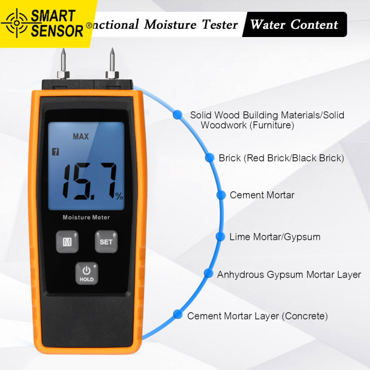 Handheld Mini Moisture Meter Digital LCD Lumber Damp Meter Wood ...