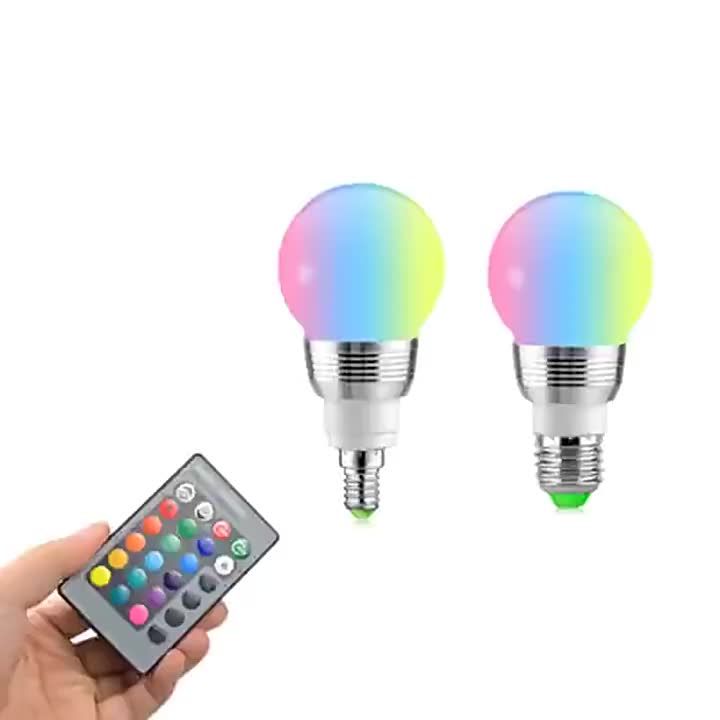 rgb Color-Changing Remote Control Bulb led Colorful Bulb 24 Key Dimming ...