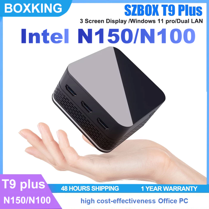 T9 Plus Intel Twin Lake N150/Alder Lake N100 DDR5 M.2 2242 SATA Win11 Dual LAN Desktop Mini PC ...
