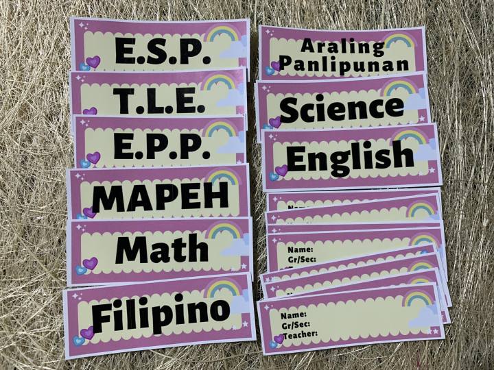 PINK SUBJECT AND NAME STICKER SET | Lazada PH