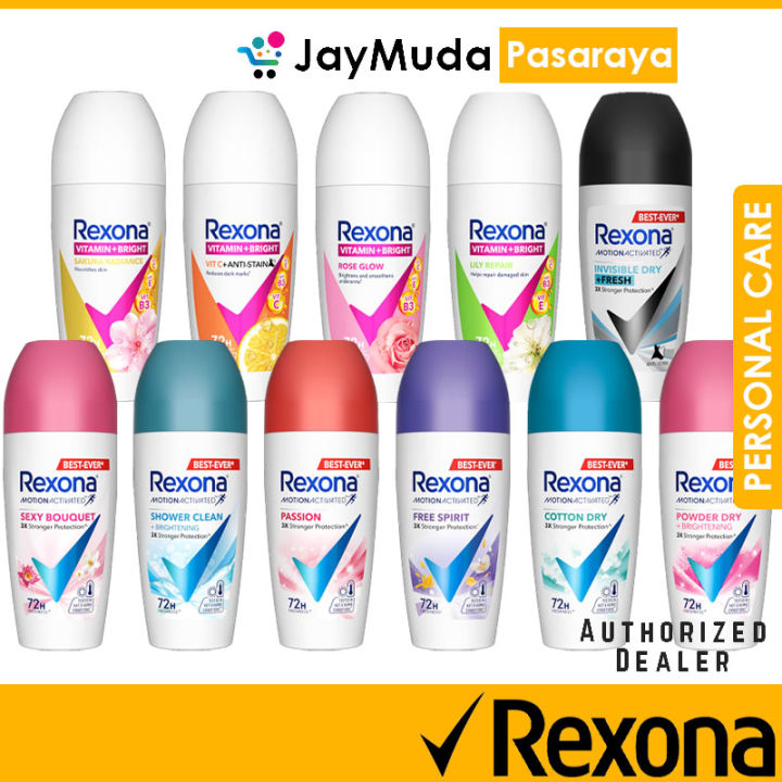 Rexona Deodorant Roll On 45ml 3x Stronger Protection 72h Freshness Shawer Clear Free Spirit ...