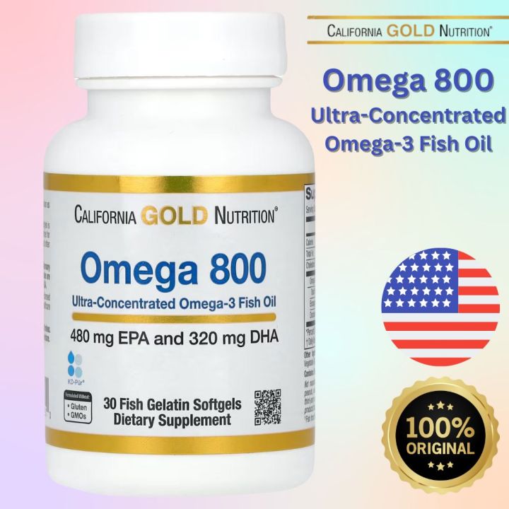 California Gold Nutrition, Omega 800 Ultra-Concentrated Omega-3 Fish ...