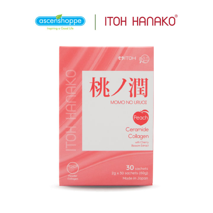 [BUY 1 FREE 1] ITOH HANAKO MOMO NO URUOI Ceramide Collagen 🍑 - Made in ...