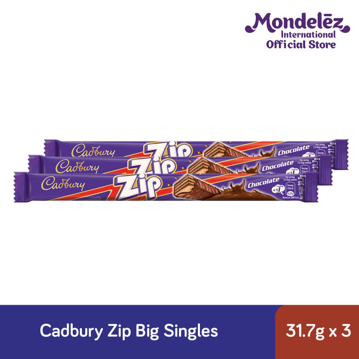 Cadbury Zip Original Chocolate Wafer Bar - [Singles 32g x 3 /Sharebag ...