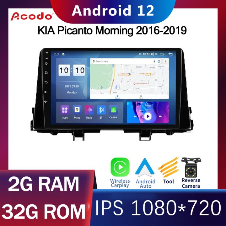Acodo 9” Android 12 For KIA Picanto Morning 2016 2017 2018 2019 Car Radio Multimedia Player ...
