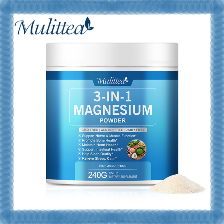 Mulittea 240g Magnesium Complex Powder For Restful Sleep and Stress ...