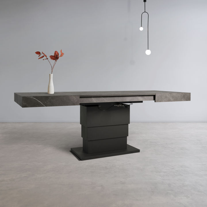 (Local Set : Brand New) T Bar Extendable Coffee Dining Table | 10 Seater | Height Adjustable ...