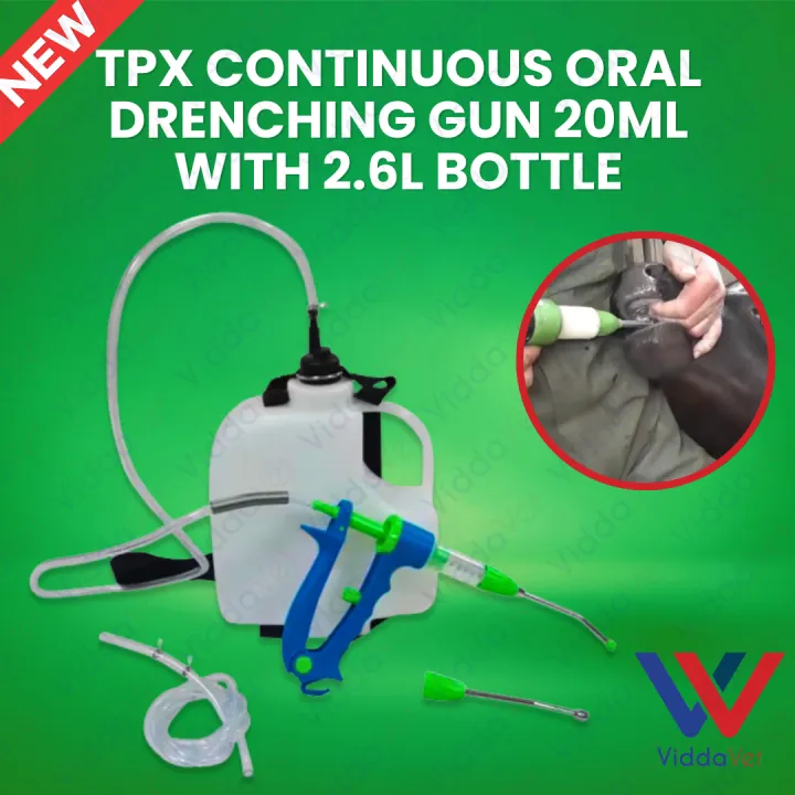 Viddavet TPX Continuous Oral Drenching Gun 20ML with 2.6L Bottle ...