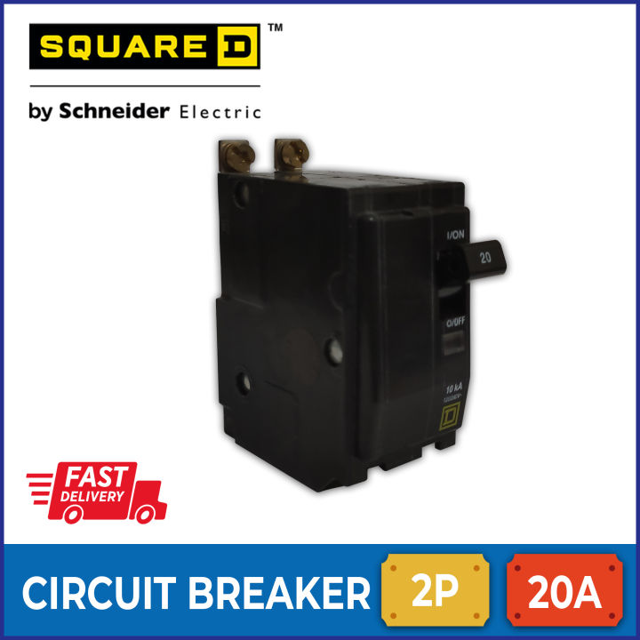 SQUARE D SCHNEIDER MINI CIRCUIT BREAKER QOB220 2P 20A | Lazada PH