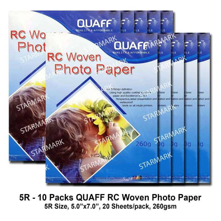 10 Packs Quaff RC Woven Photo Paper Papers Photopaper Photopapers - 5R ...