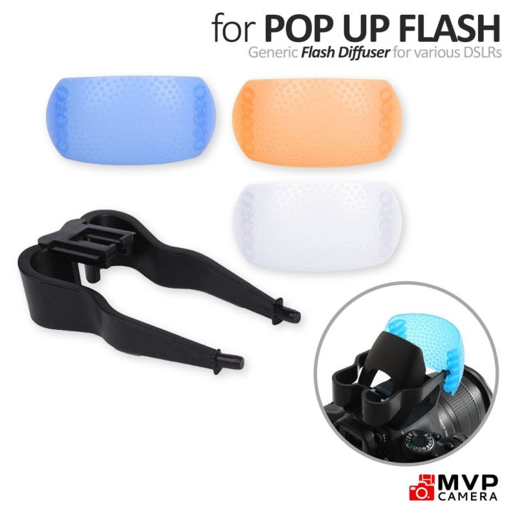GENERIC 3 COLOR Pop-Up Flash Diffuser for Various DSLRs MVP CAMERA ...