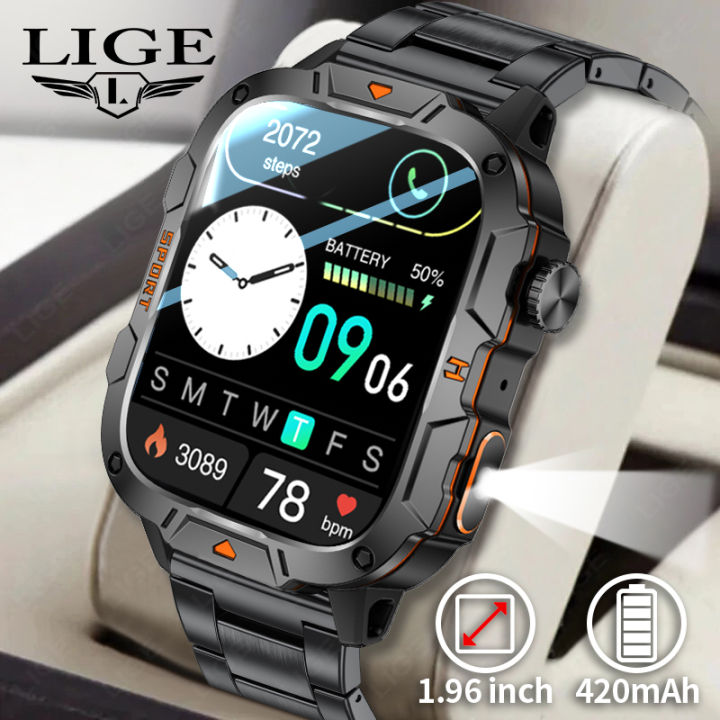 LIGE Jam Tangan Pintar Untuk Pria Dan Wanita Panggilan Bluetooth Asli ...