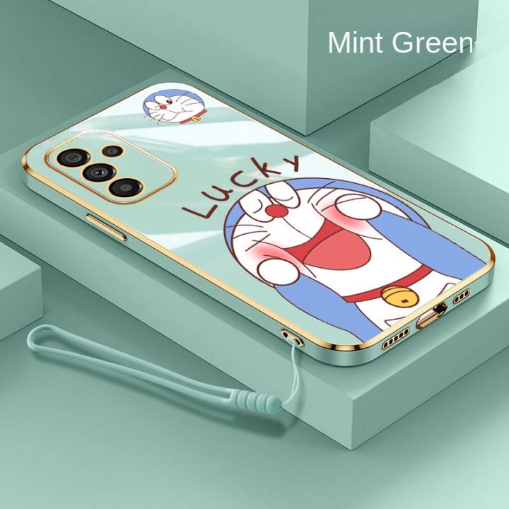 Samsung Galaxy A56 A36 A26 5G Silicon Plating Casing Cute Doraemon Case Frosted Square Edge ...
