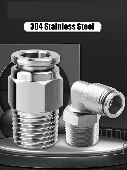PC 304 Stainless Steel External Male Thread Pneumatic Quick Coupling 1/ ...