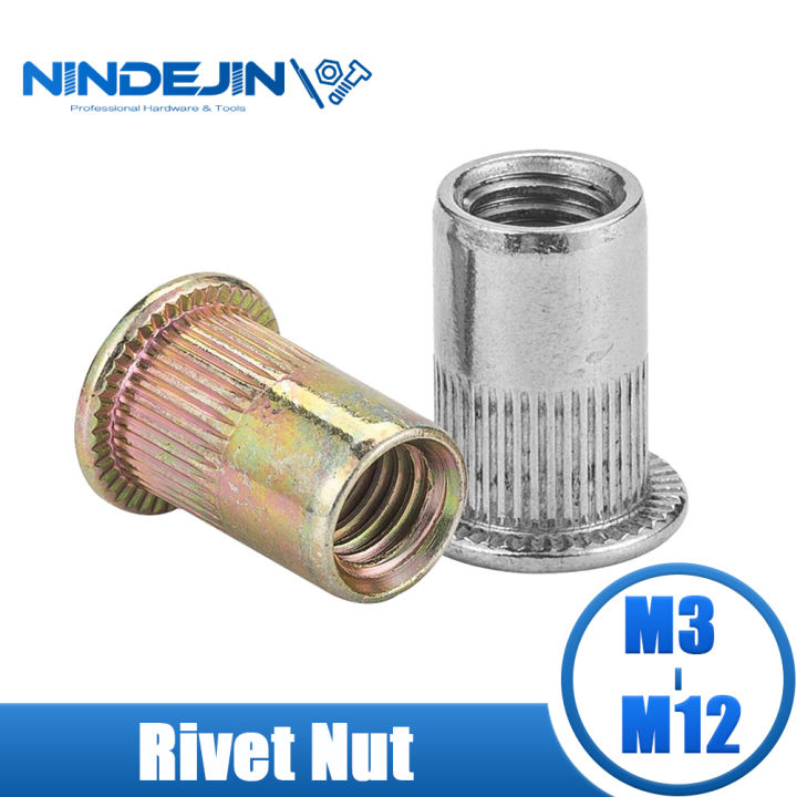 NINDEJIN 2-30pcs Flat Head Rivet Nut Stainless Steel m3 m4 m5 m6 m8 m10 ...