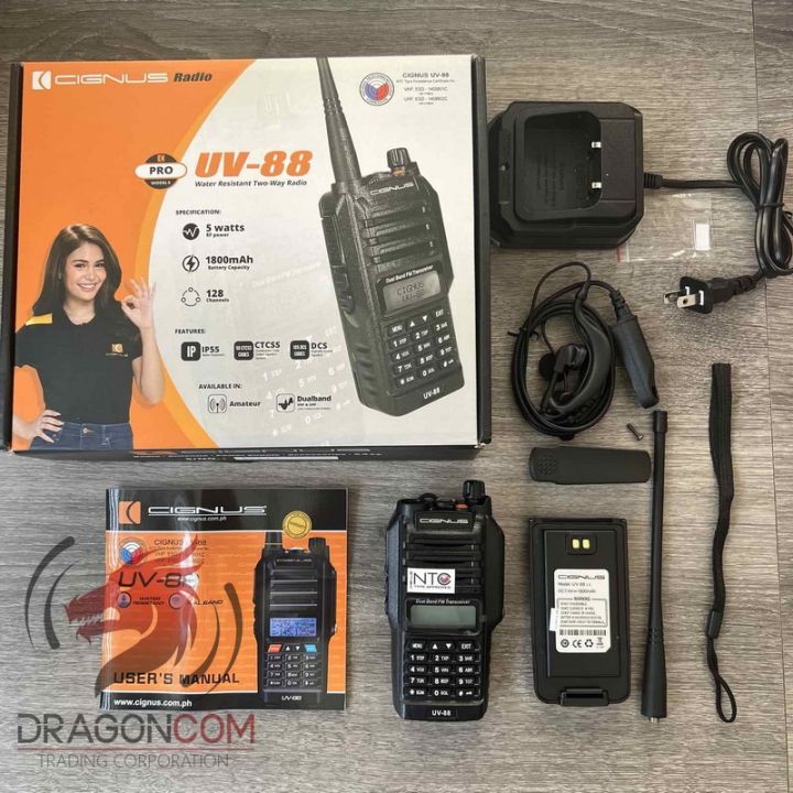 Cignus UV-88 or UV88 Dual Band Two Way Radio Water Resistant | Lazada PH