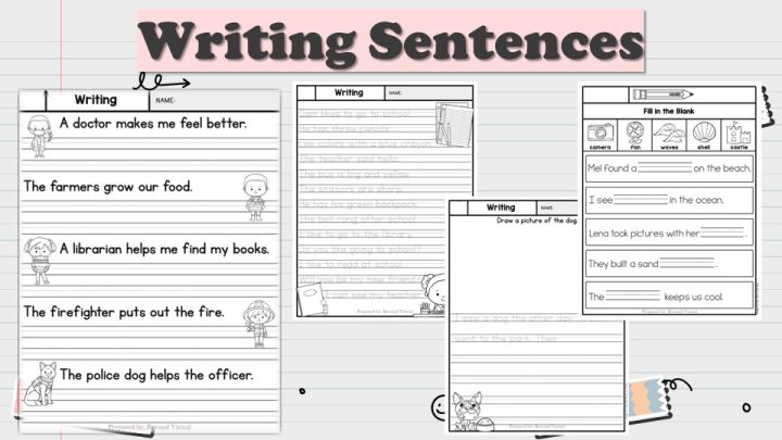 [PRE281] 30 pages Writing Sentences Worksheet for Pre-school PDF ...
