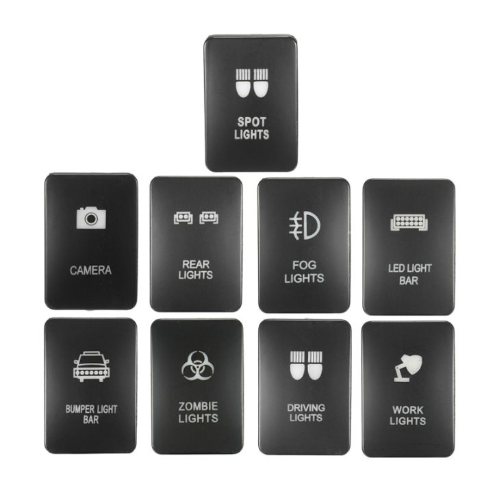 12V LED Car Light Switch Car Dashboard Button Connector LED Illuminated ...