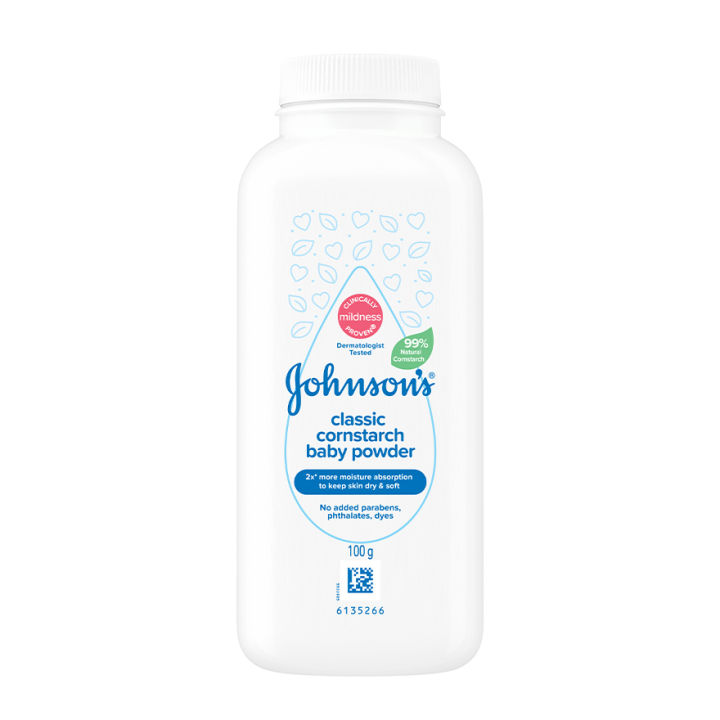 JOHNSON'S Cornstarch Classic Baby Powder 100g | Lazada