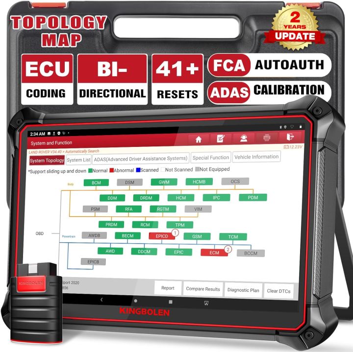 KINGBOLEN K10 Bi-Directional Scanner Full Systems Diagnostic Scan Tool ...