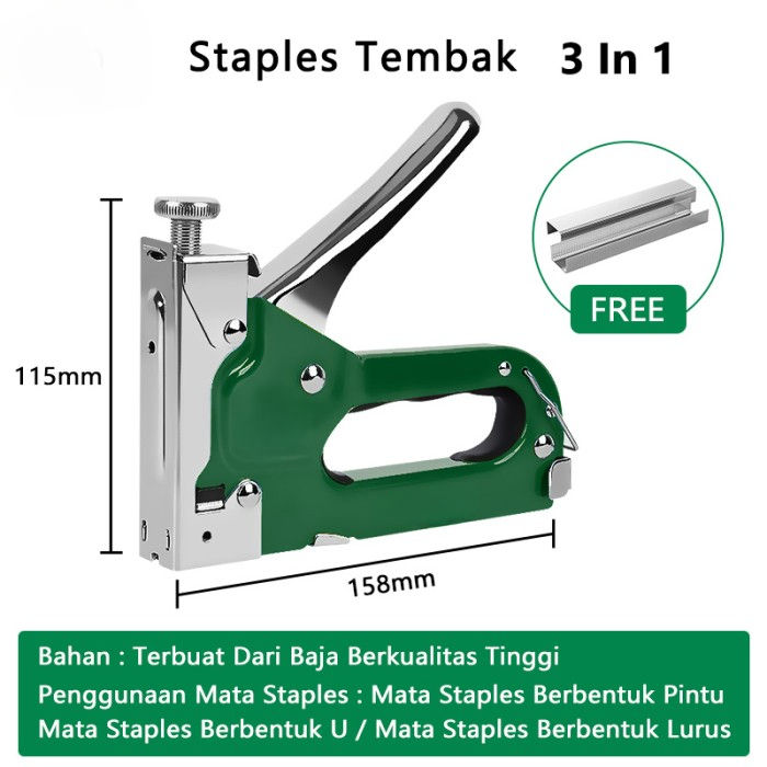 Staples tembak/Stapler gun 3 in 1 tacker Bisa 3 Jenis Staples - 1 set / Stapler Tembak ...