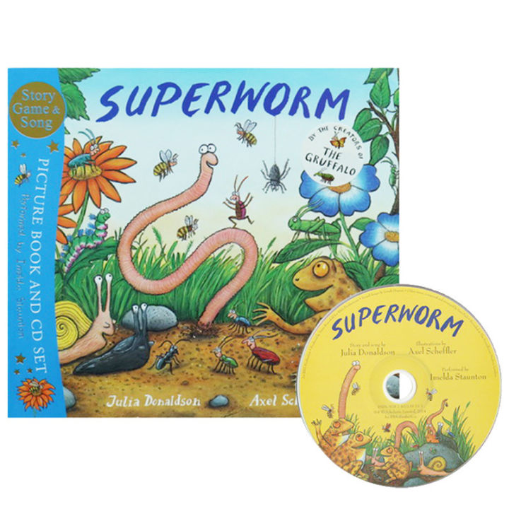 English original superworm picture book with CD children's ...