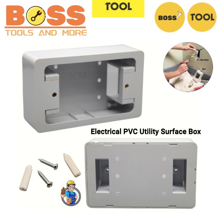 PVC Plastic Electrical White Surface Utility Box With Screw and Tox ...