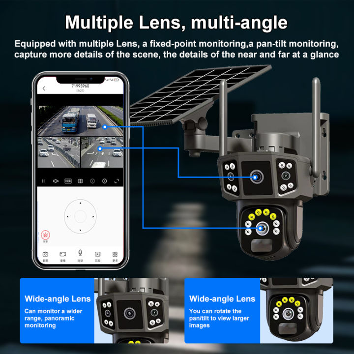 TECHZONE Outdoor Solar CCTV Camera IP66 Waterproof 4G Sim card /WIFI ...