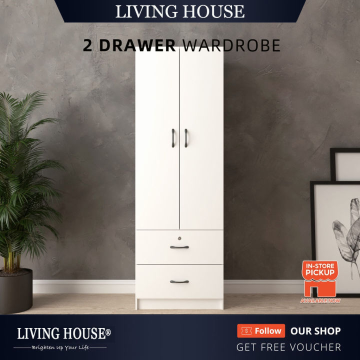 LIVING 2 Door Wardrobe With 2 Drawer（180cm） | Lazada PH