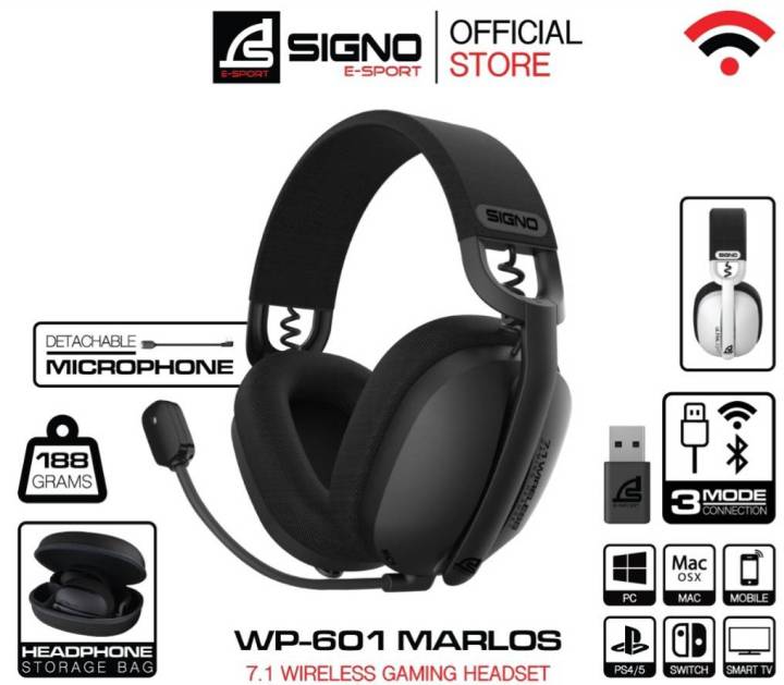 หูฟังเกมส์มิ่ง SIGNO E-Sport 7.1 MARLOS รุ่น WP-601 Wireless Gaming ...