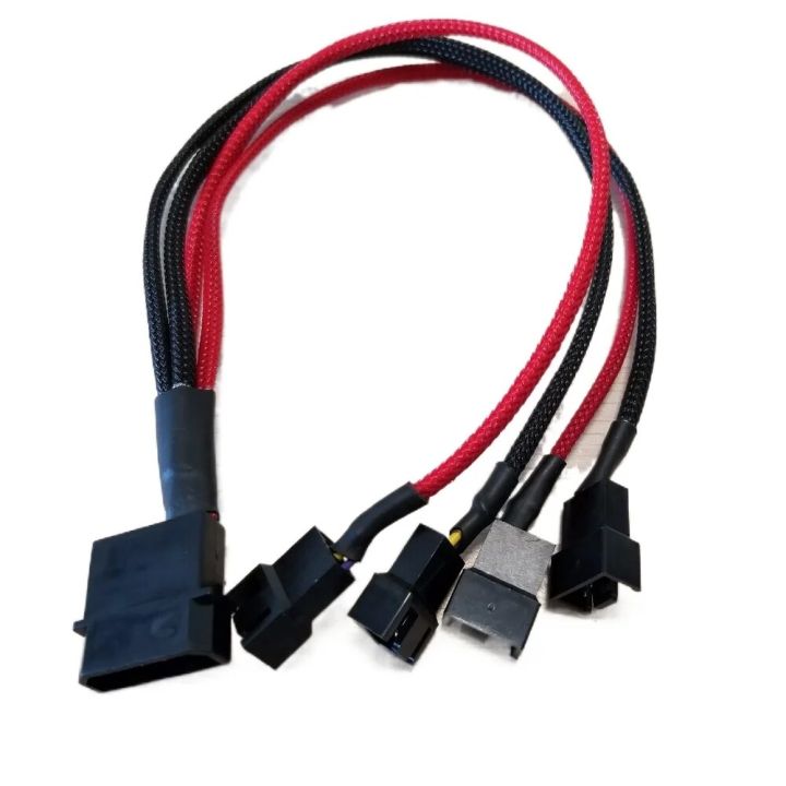 IDE Molex To 4 X 12V 4Pin Socket (2pin Wire) Cooling Fan Splitter ...