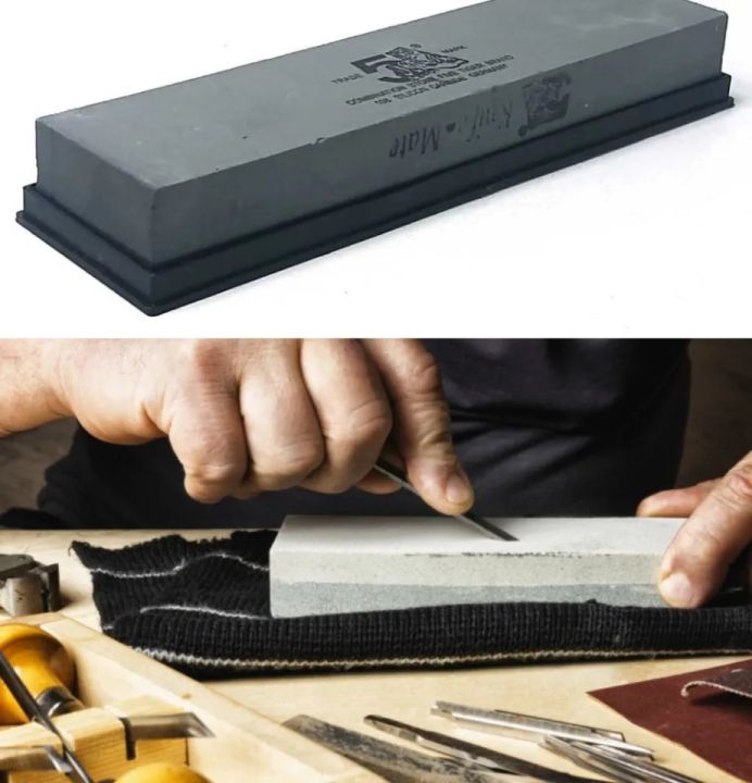 6" Knife Sharpening Stone Combination Dual Sided Grit With Base for ...