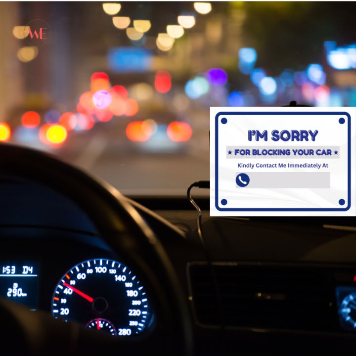Car Dashboard Display Sign with Phone Number Column I'm Sorry For ...