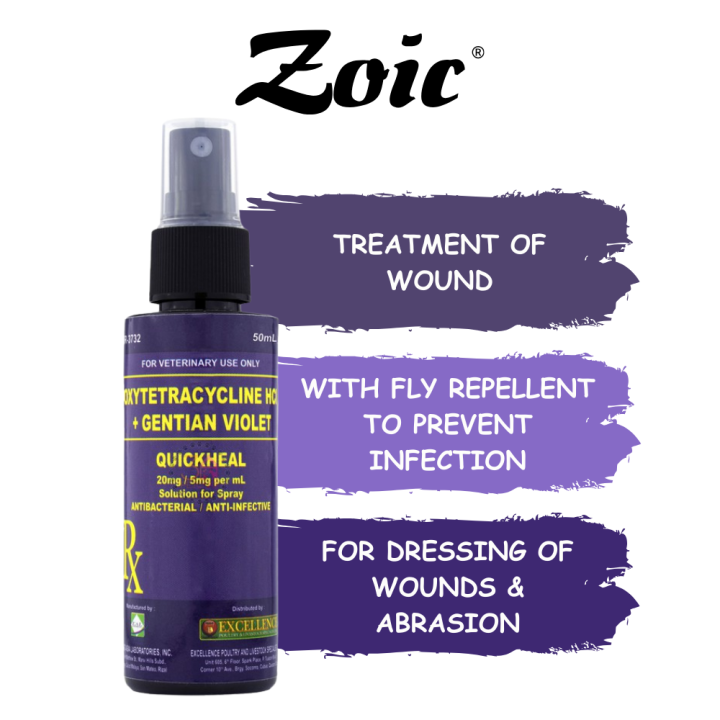 [ ZOIC PET MARKET ] QUICKHEAL Wound Spray for Animals and Pets - 50mL | Lazada PH